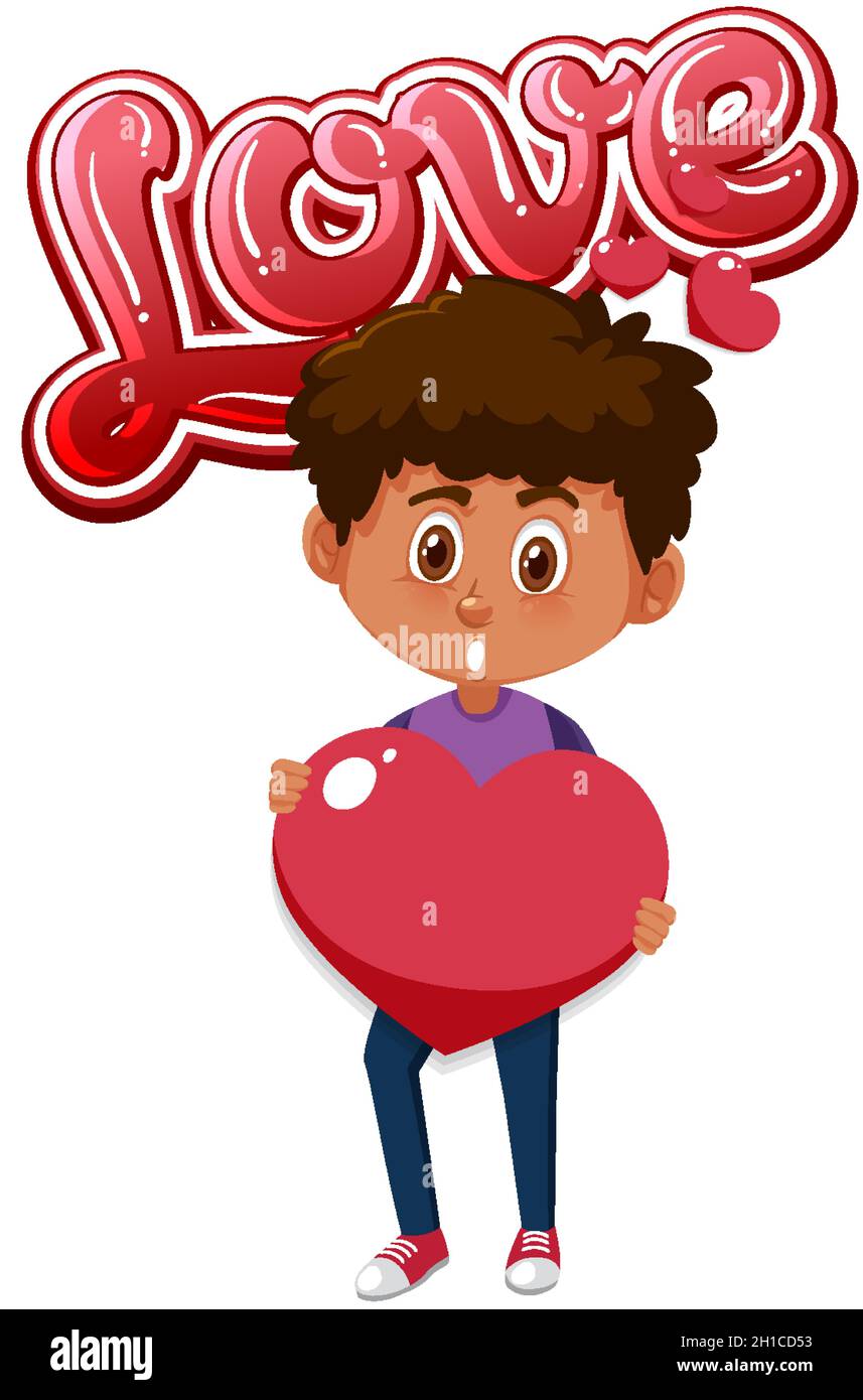 Kid holding heart on white background illustration Stock Vector Image ...