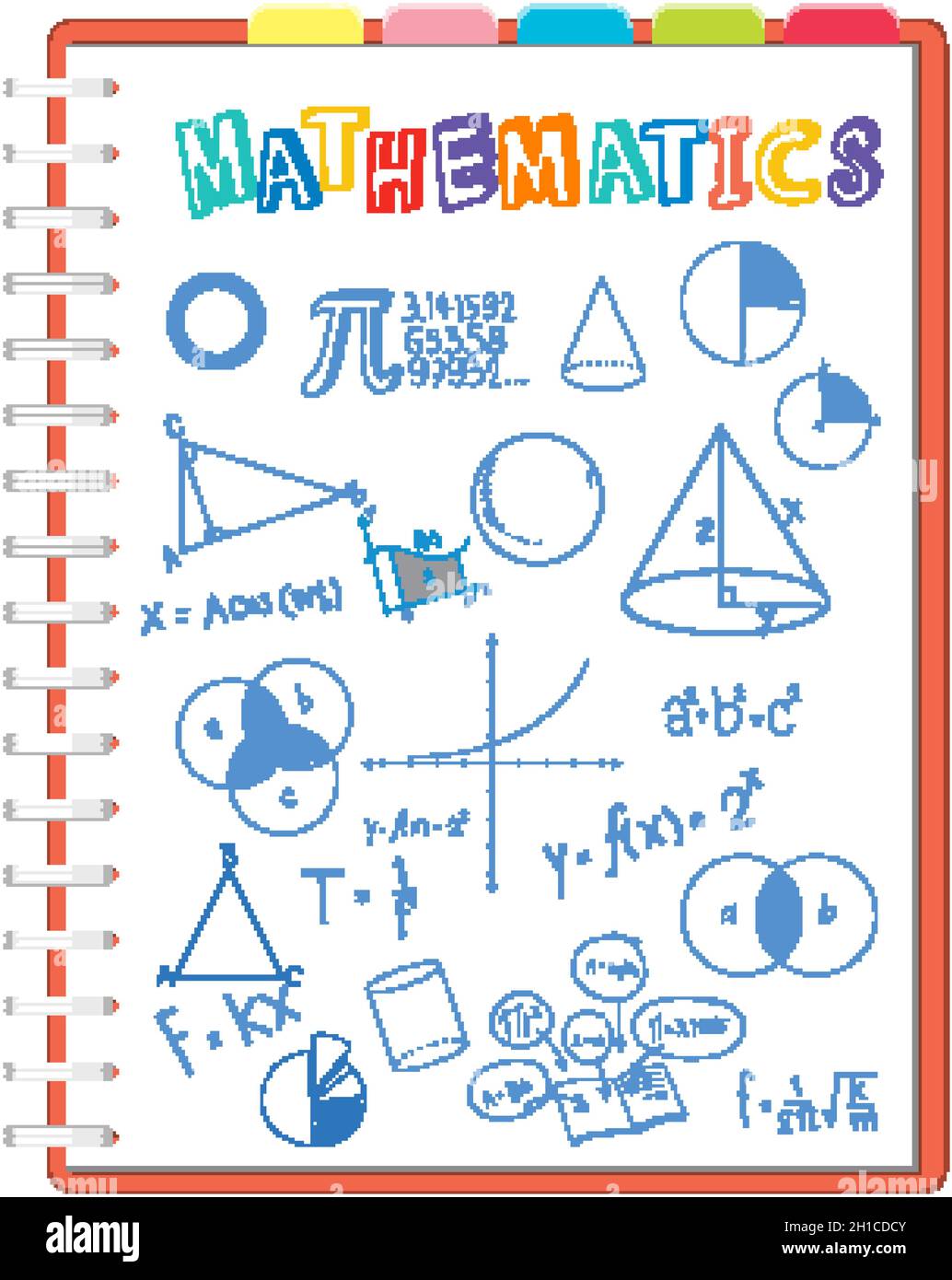 Doodle math formula on notebook page illustration Stock Vector Image ...
