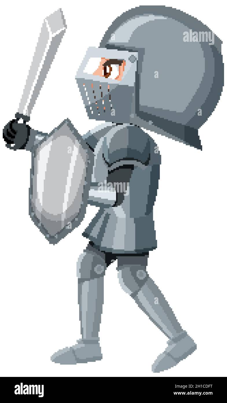 Knight cartoon character on white background illustration Stock Vector ...