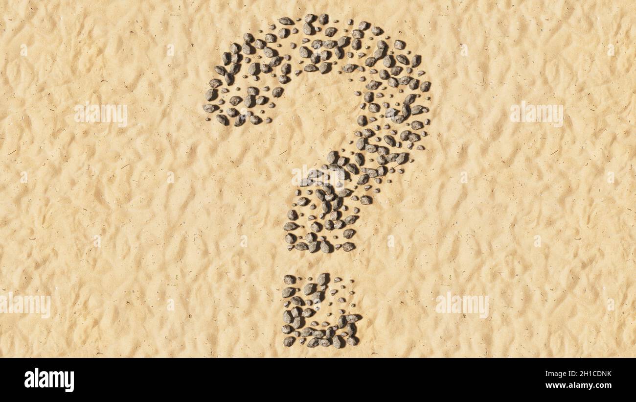 Concept conceptual stones on beach sand handmade symbol shape, golden ...