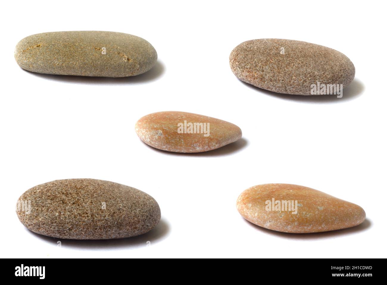 a set of stones with a shadow isolated on a white background. High ...