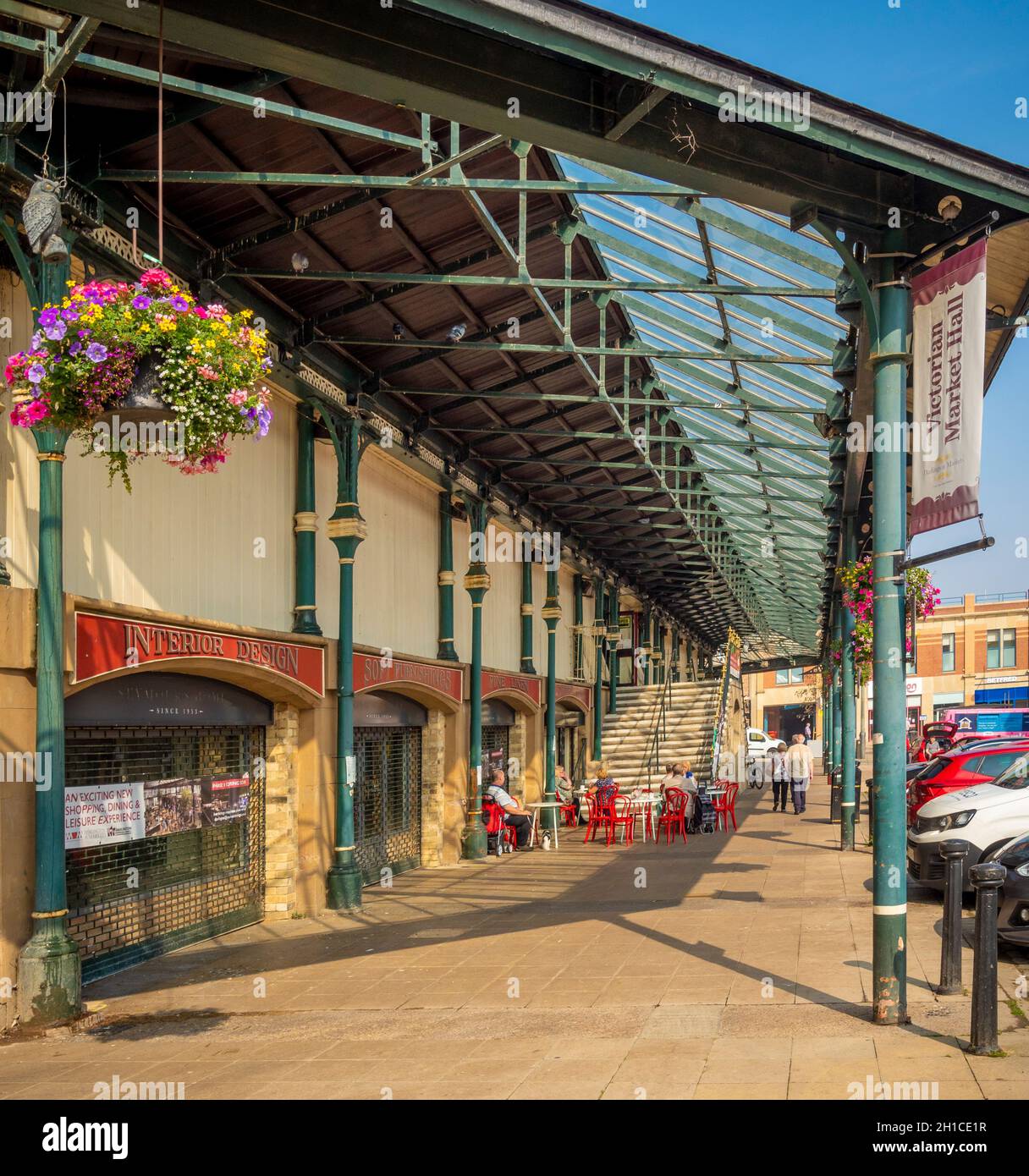 Exterior of the Victorian Darlington Market Hall seen from East Row ...