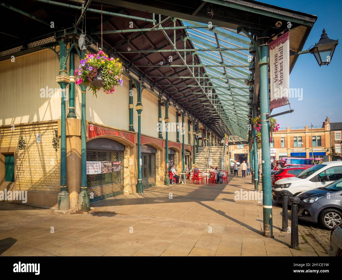 Exterior of the Victorian Darlington Market Hall seen from East Row ...
