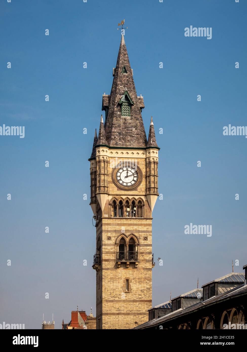 Historic 19th-century Market clock tower situated in West Row ...