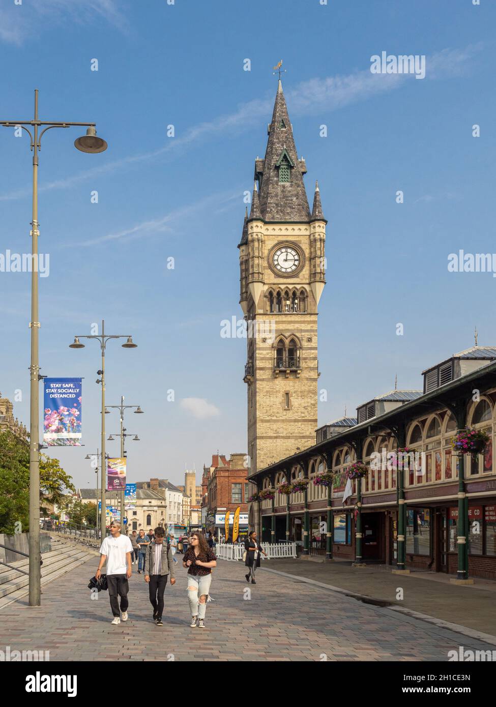 Historic 19th-century Market clock tower situated in West Row ...