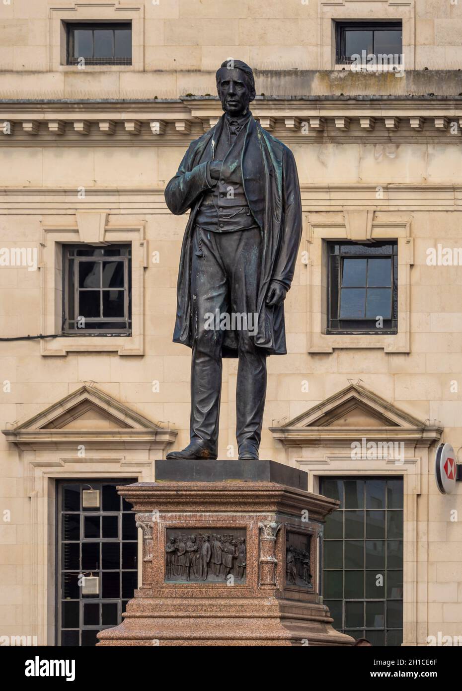 Bronze statue of Joseph Pease situated on High Row, Darlington Stock ...