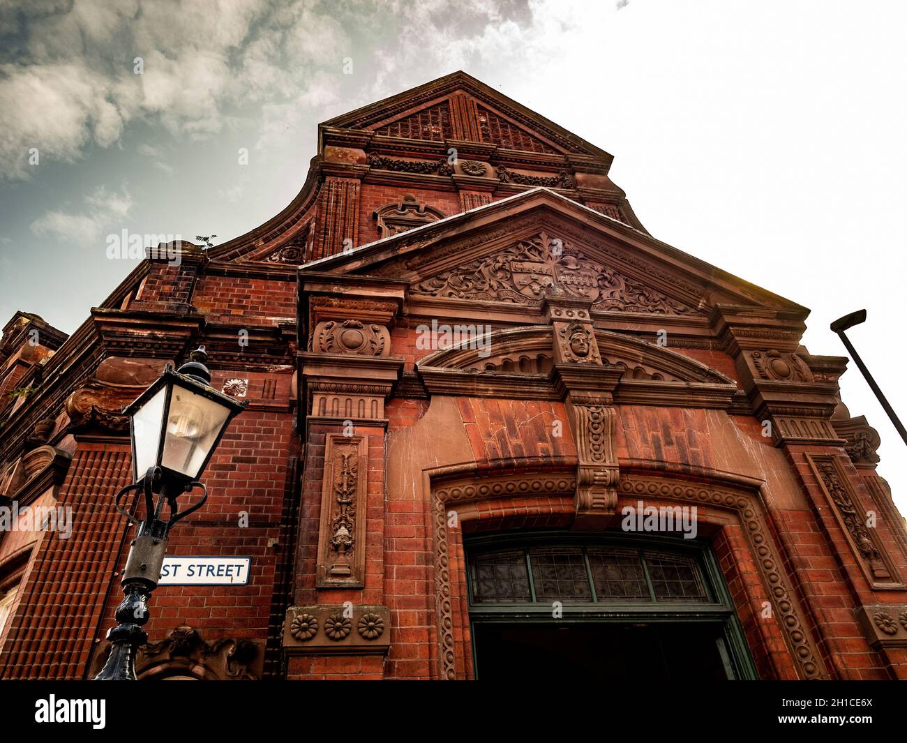 The red brick exterior of Darlington Library situated on the corner of ...