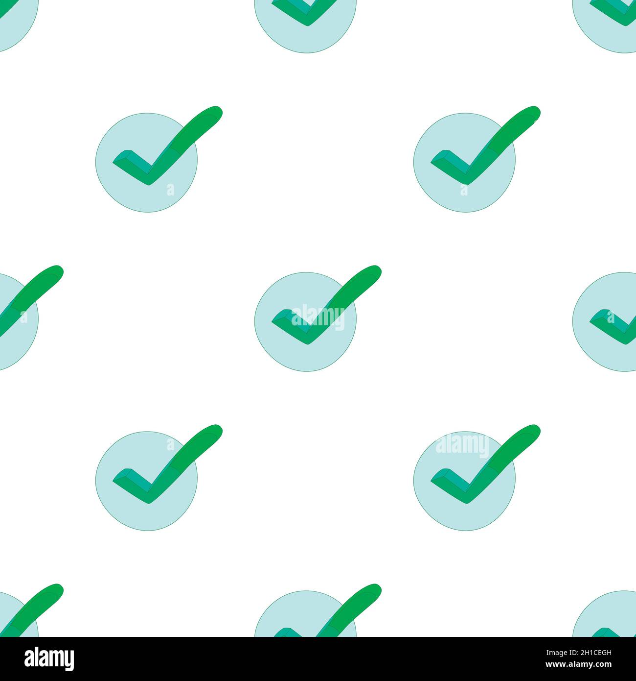 Hand drawn green tick pattern seamless background texture repeat ...
