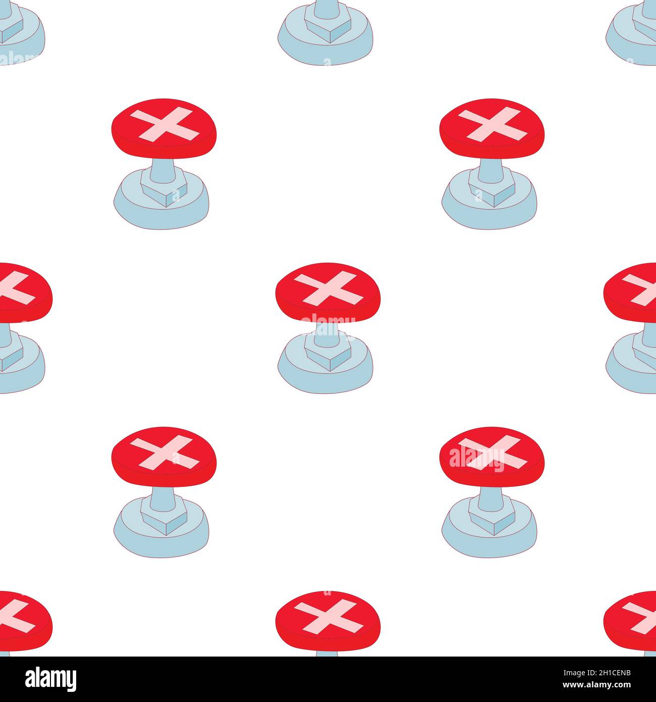 Red button with cross sign pattern seamless background texture repeat ...