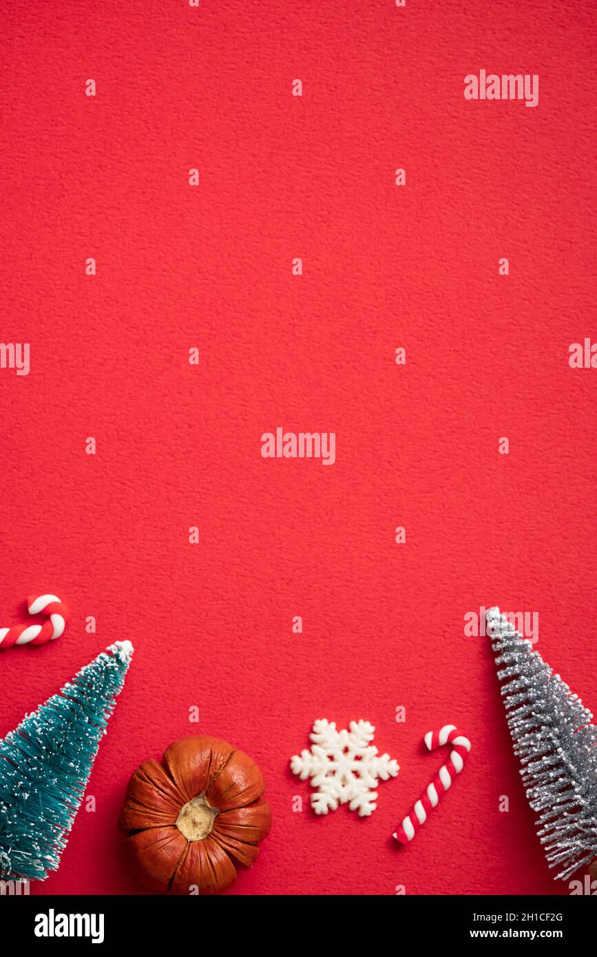 Top view of Christmas design concept holiday decoration ornament ...