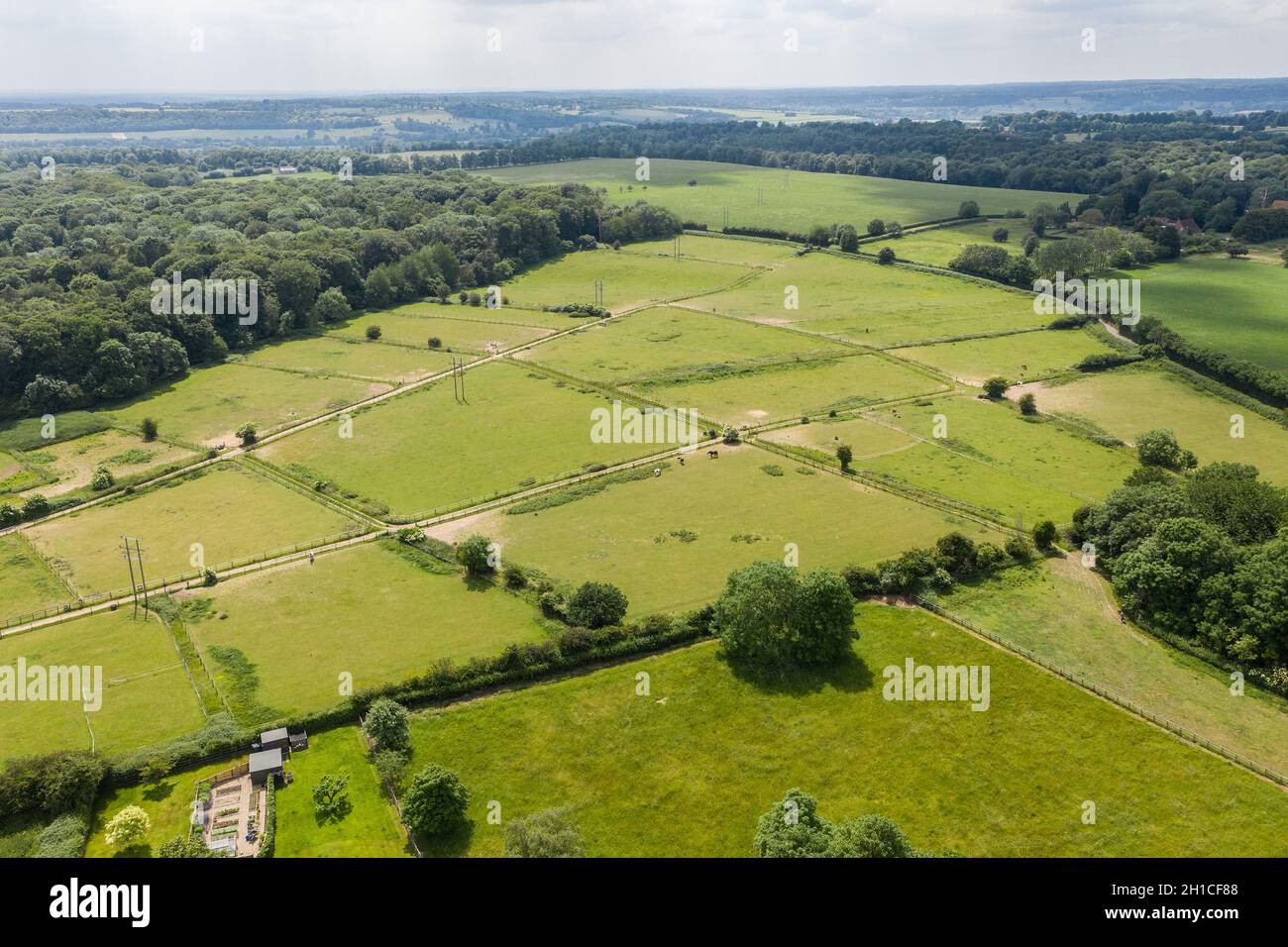 Aerial Views Of Farms And Farm Buildings With Fields High Resolution ...