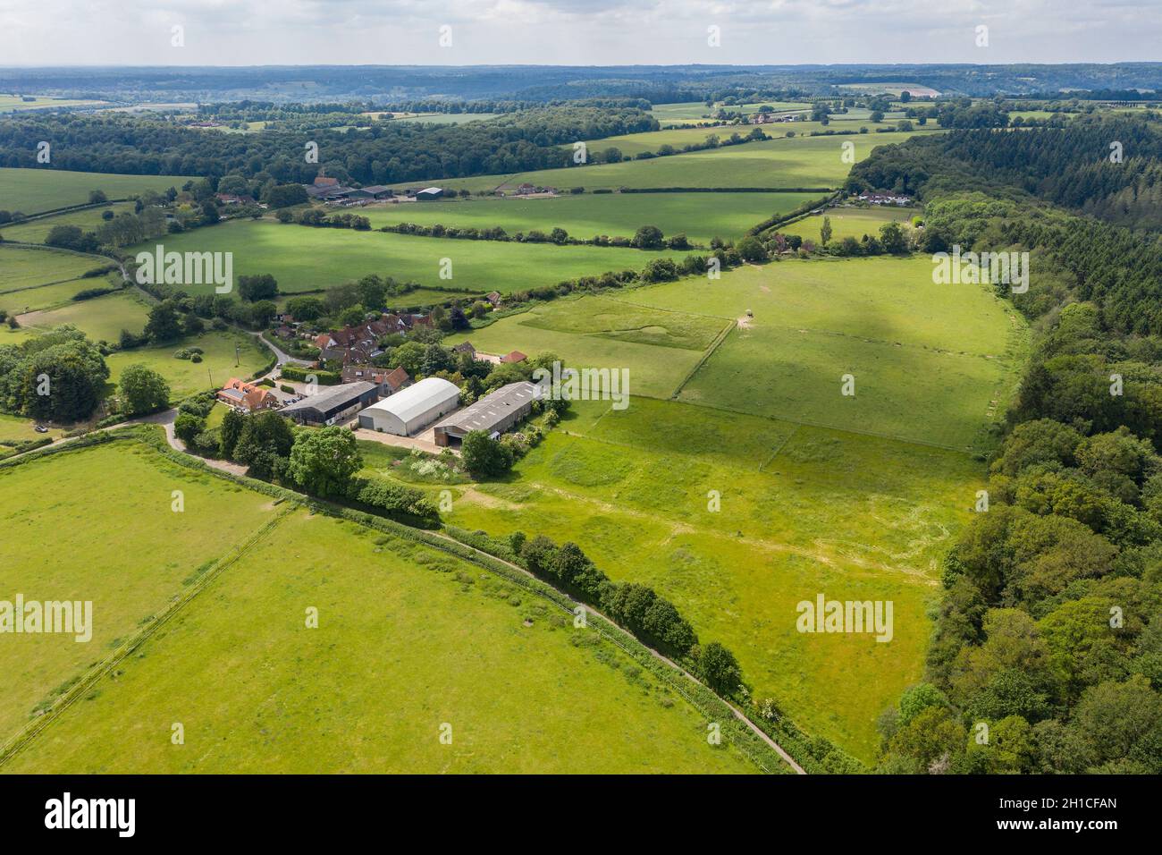 English Farms from the air Stock Photo - Alamy