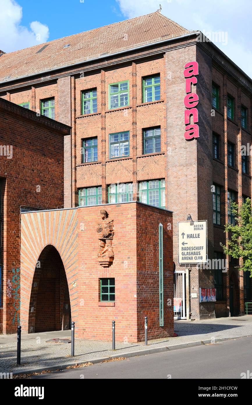 Berlin, Germany, October 13, 2021, entrance to the "Arena", a popular ...