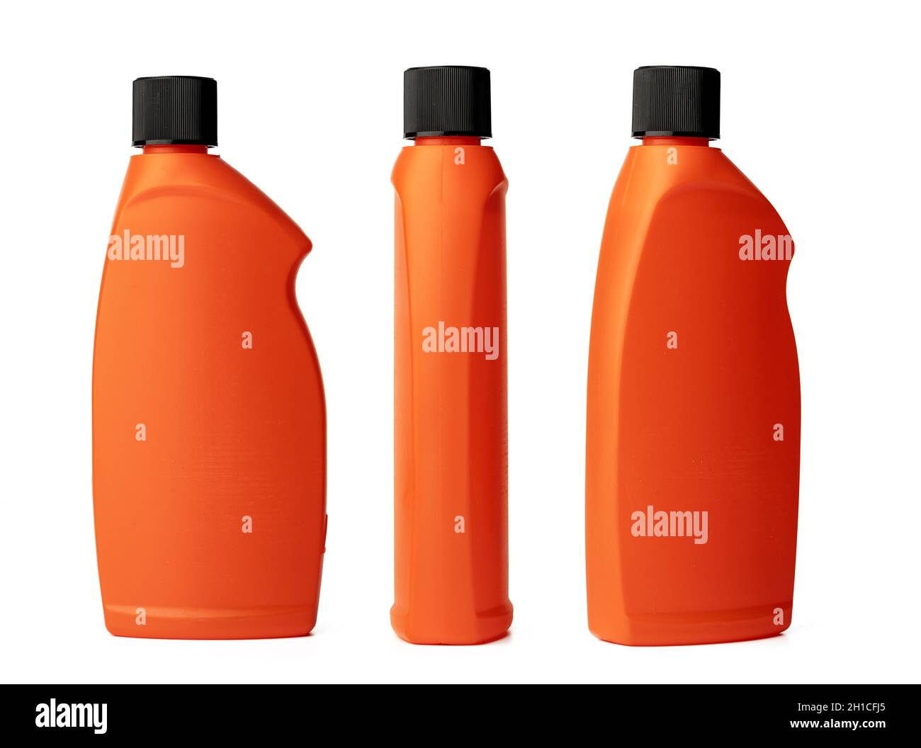 Orange plastic bottle of liquid detergent isolated on white Stock Photo ...