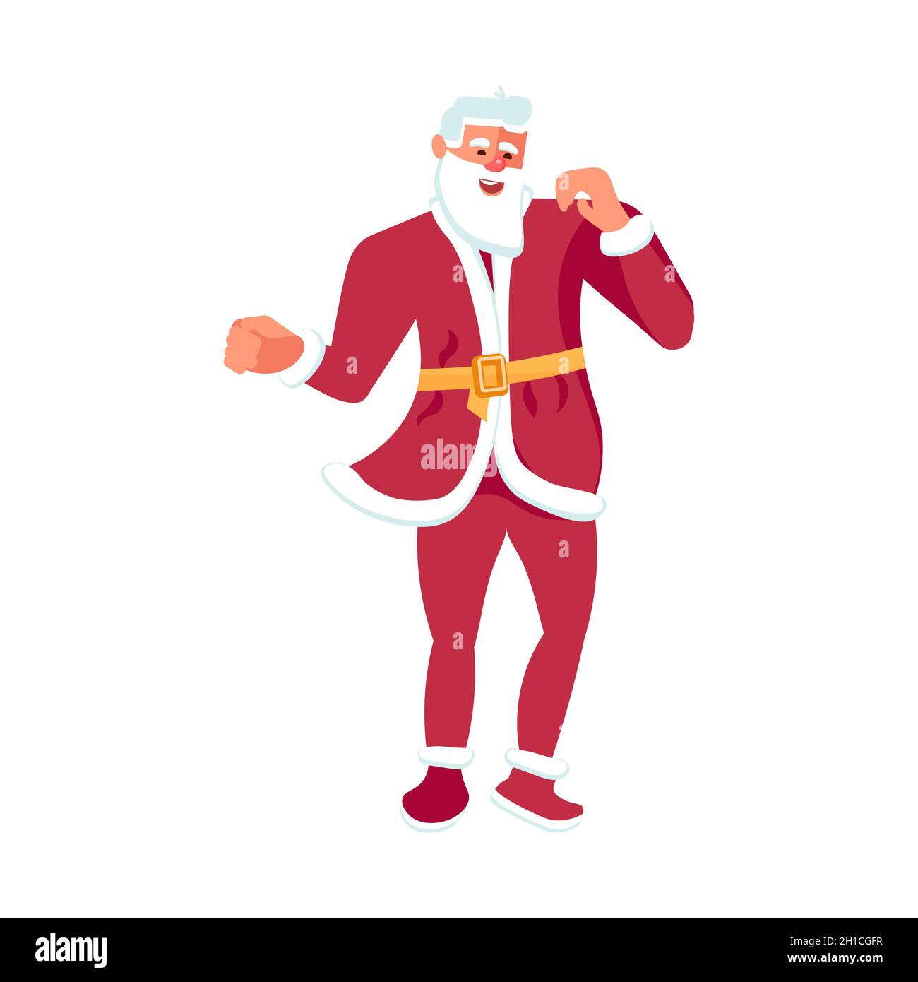 Cute traditional Santa Claus Cartoon character is dancing. Christmas ...