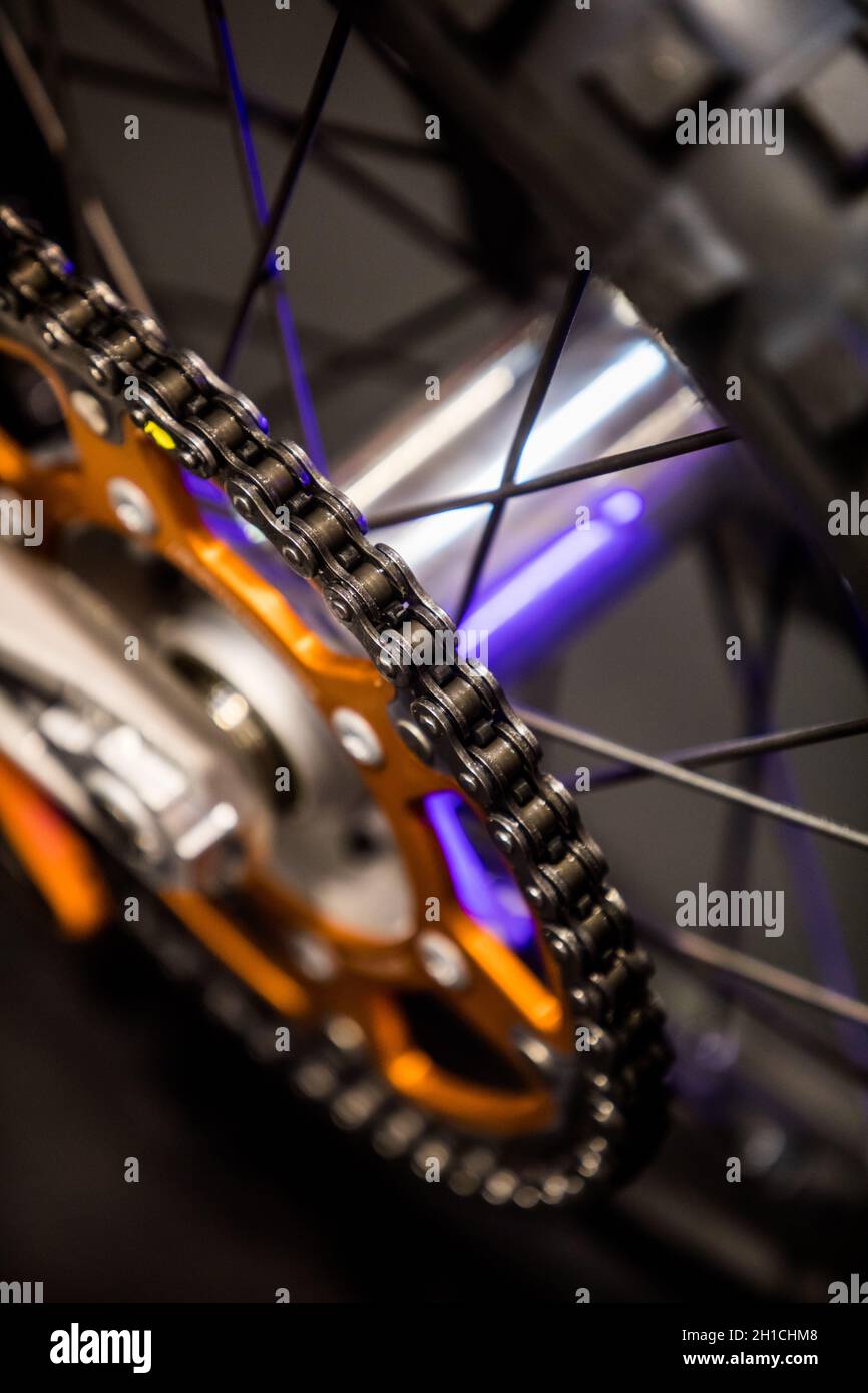 Rear wheel of motorcycle with chain ring hi-res stock photography and ...