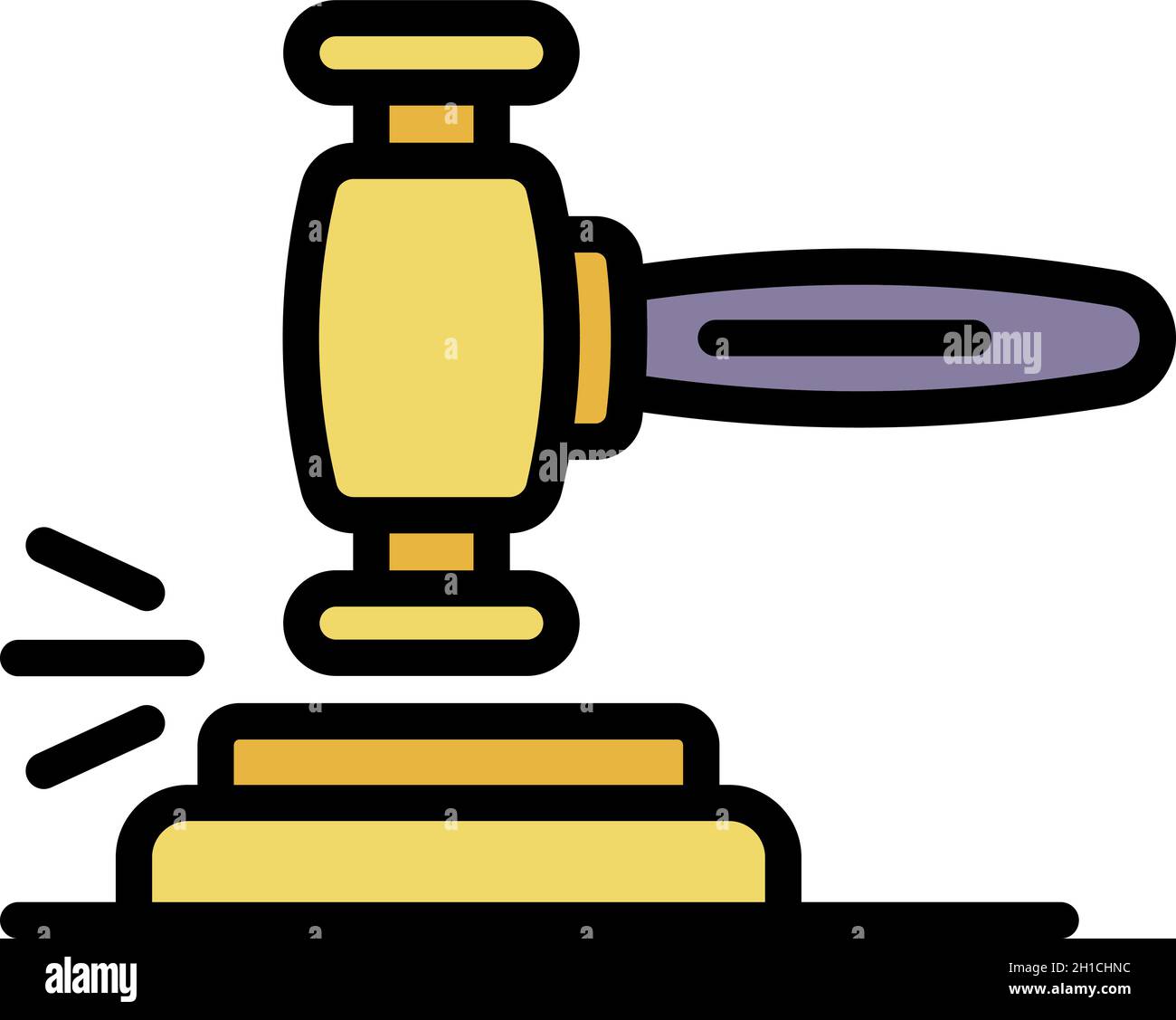 Auction hammer icon. Outline auction hammer vector icon color flat ...