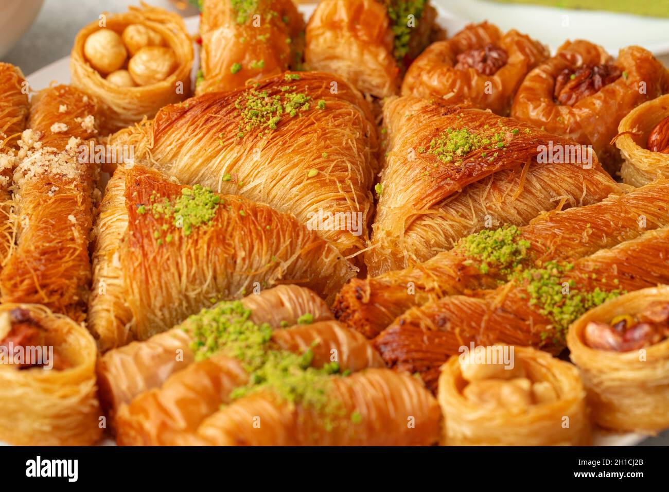 Close up of delicious baklava at a hotel buffet Stock Photo - Alamy