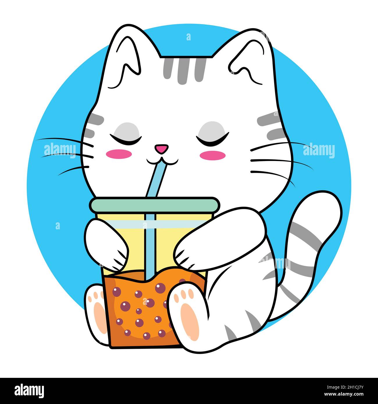 Ice milk tea drinking Stock Vector Images - Alamy