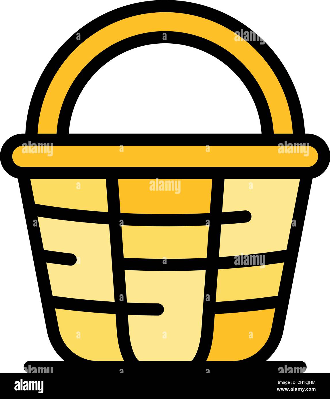 Style wicker icon. Outline style wicker vector icon color flat isolated ...