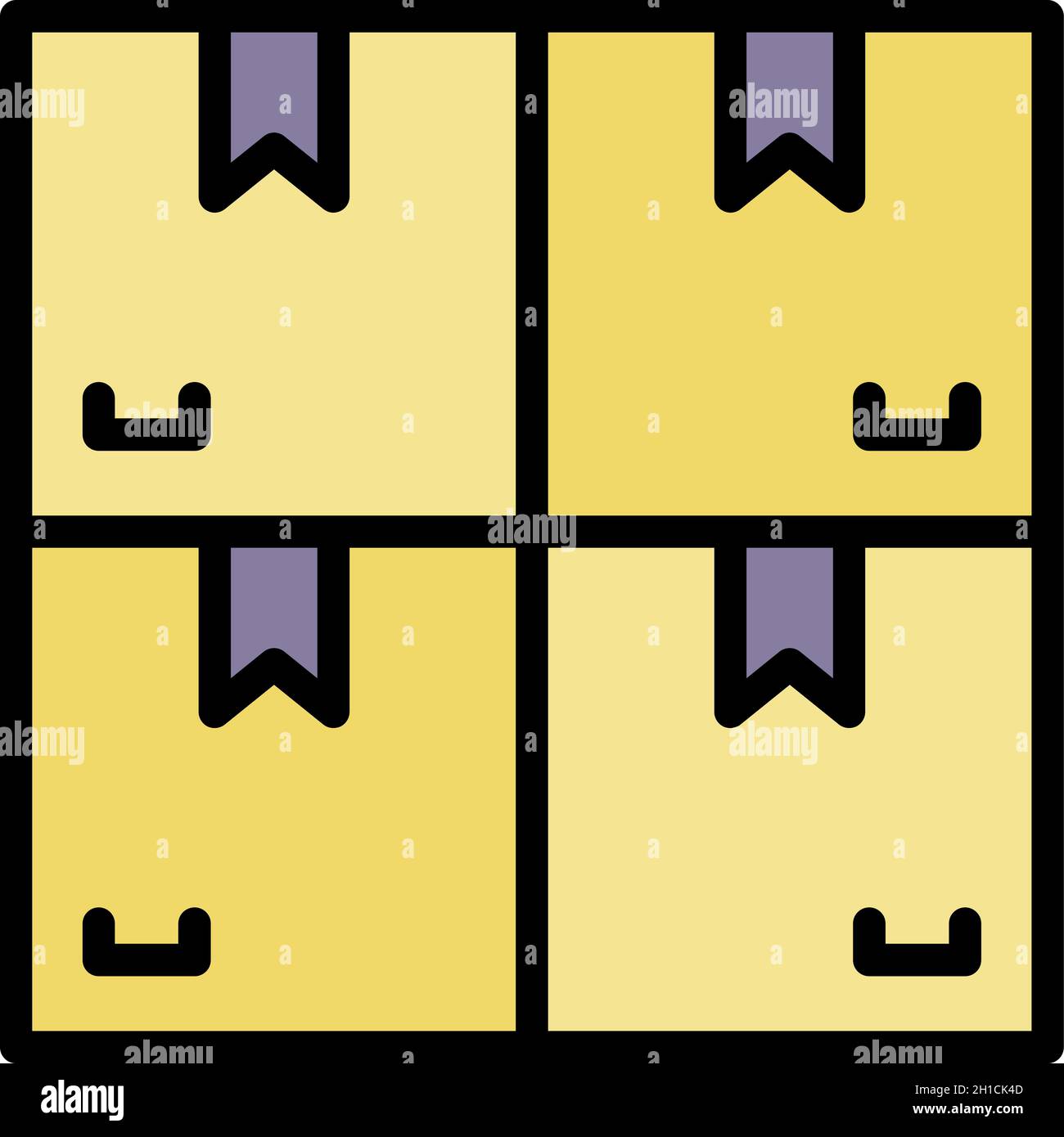 Carton boxes stack icon. Outline carton boxes stack vector icon color ...