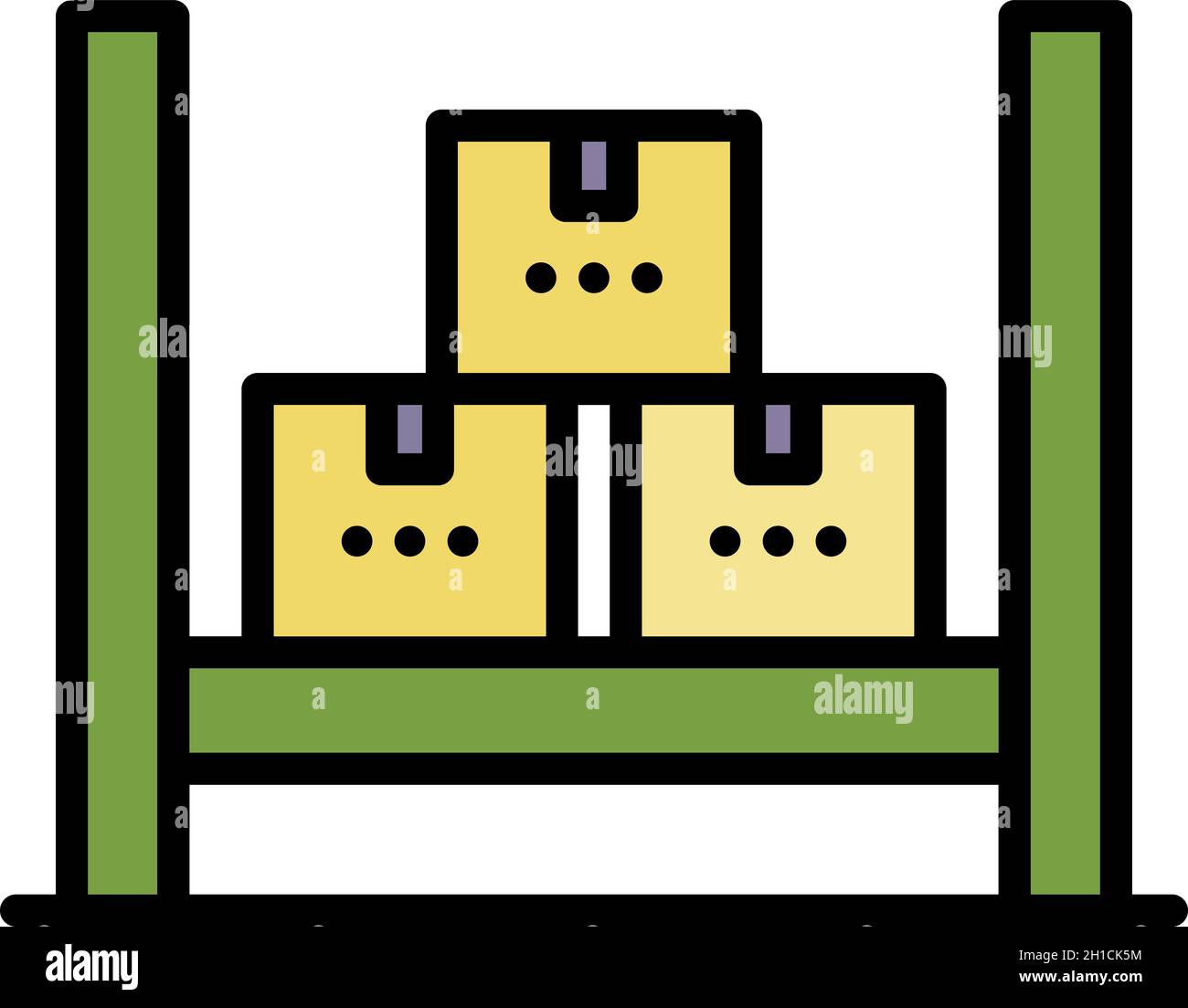 Logistic parcel stack icon. Outline logistic parcel stack vector icon ...