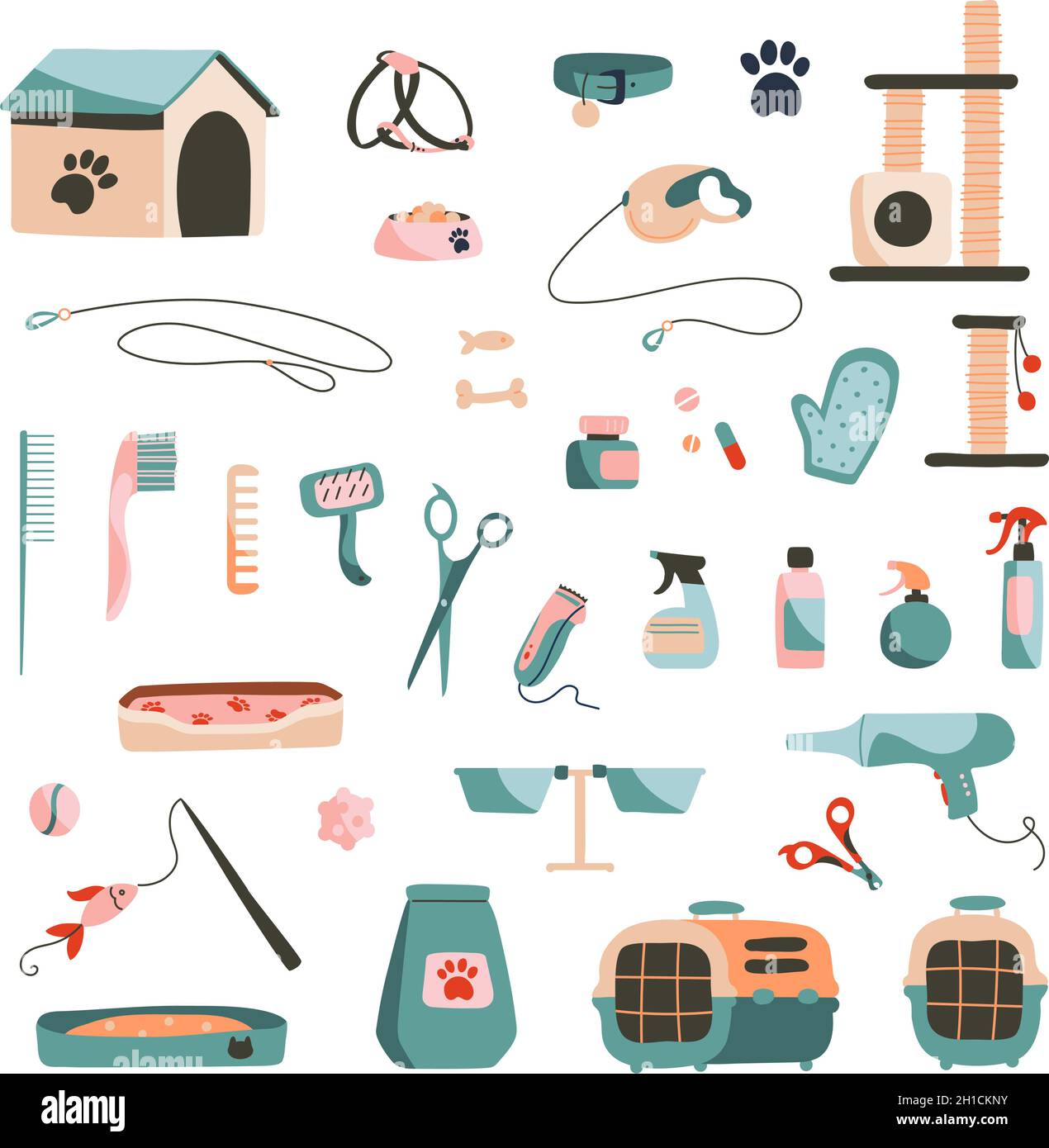Products for animals, pet shop. Booth, pet bowls, food, leashes ...