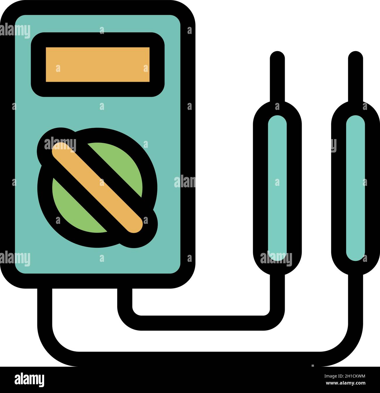 Multimeter icon. Outline multimeter vector icon color flat isolated ...