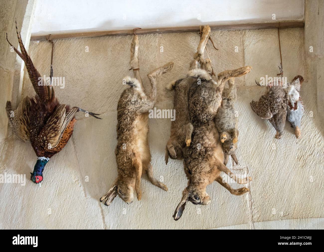 Castelnaud, Dordogne, France - September 7, 2018: Hunting trophies ...