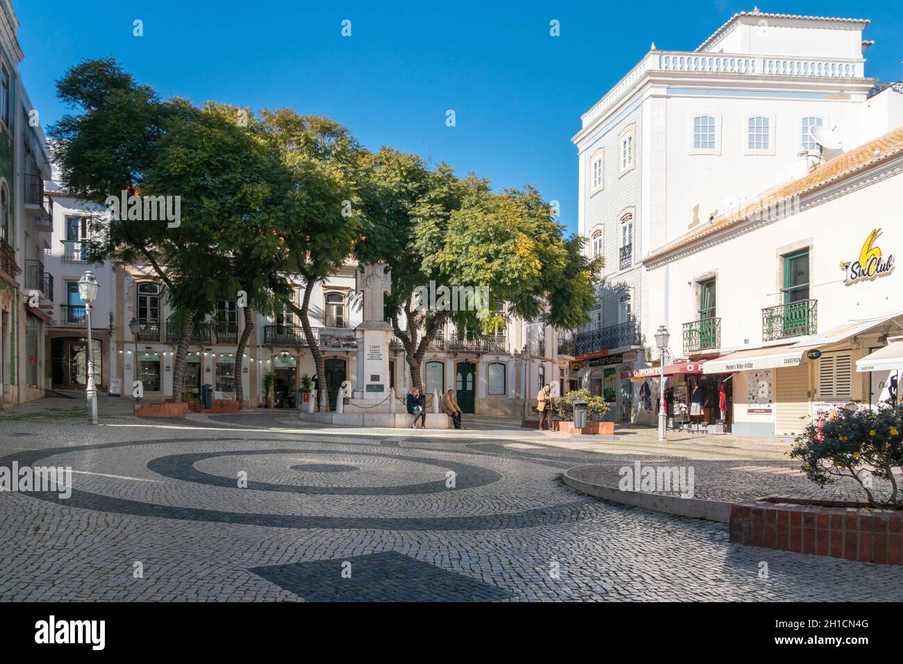 Memorial and ancient buildings in a square in the city of Lagos in the ...
