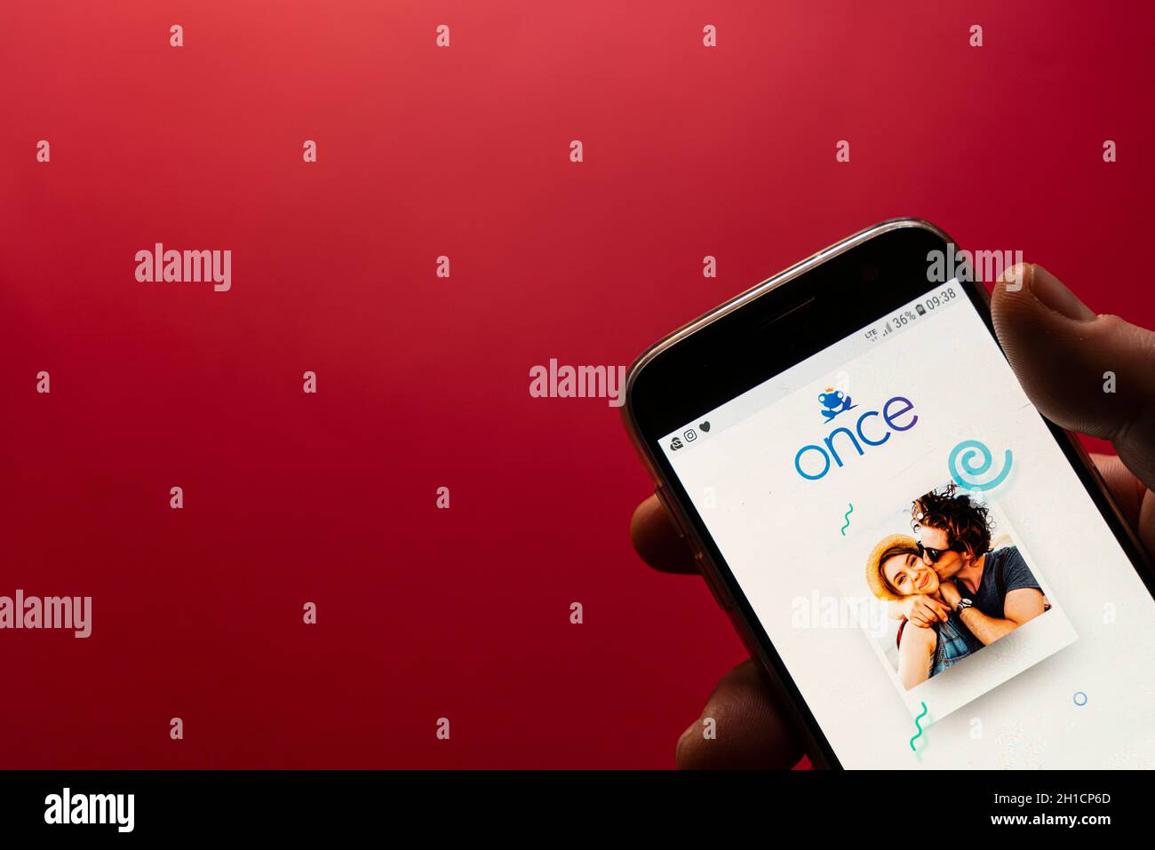 the Once app on a mobile phone Stock Photo - Alamy