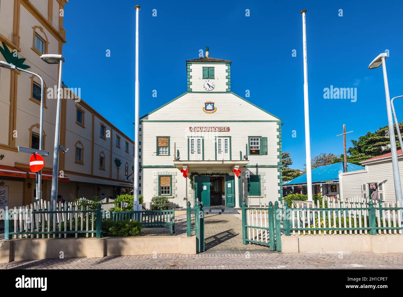 Philipsburg, St. Maarten - December 17, 2018: The Historic Court house ...