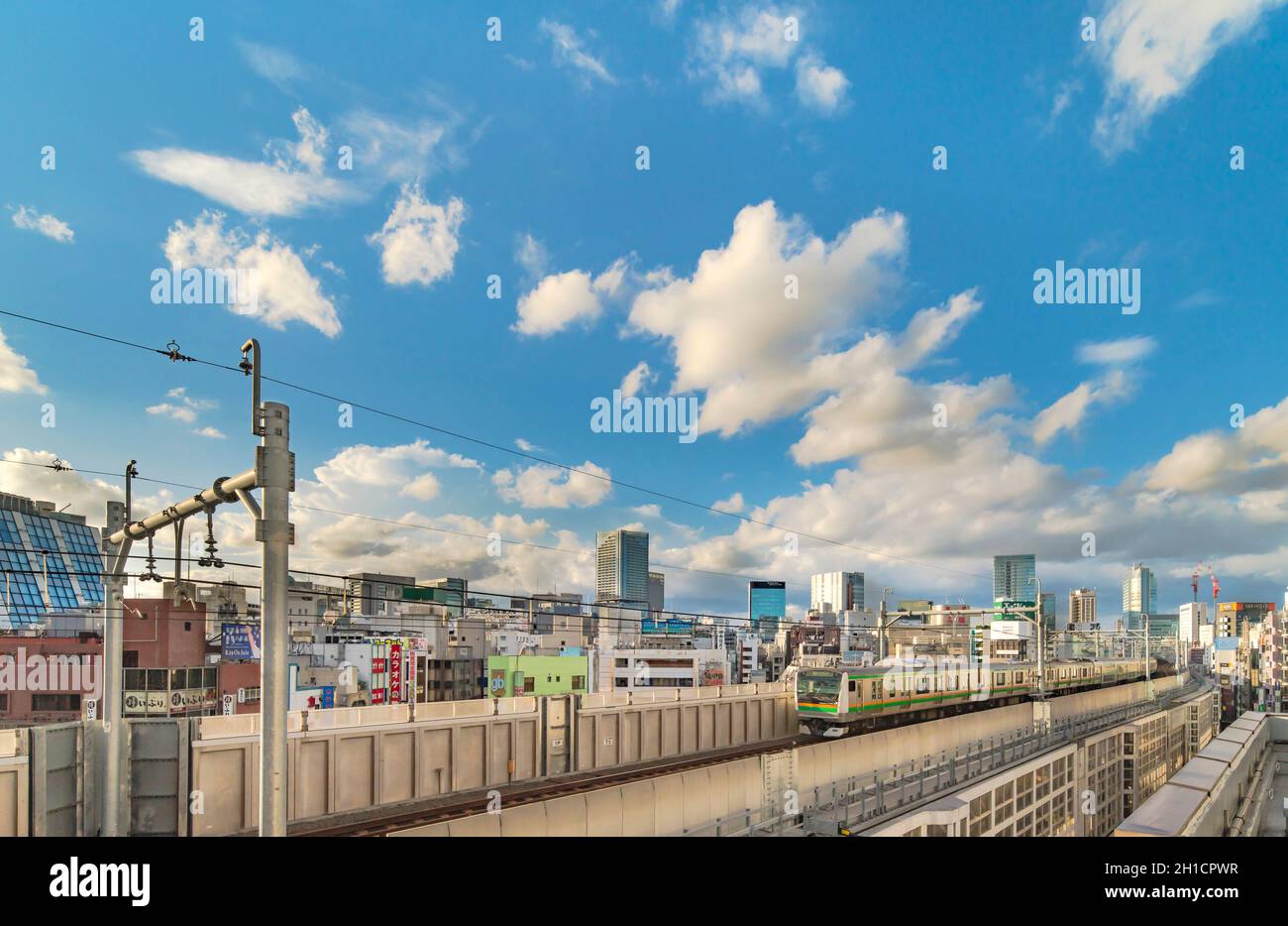 kanda station where the trains of the yamanote line pass between the ...