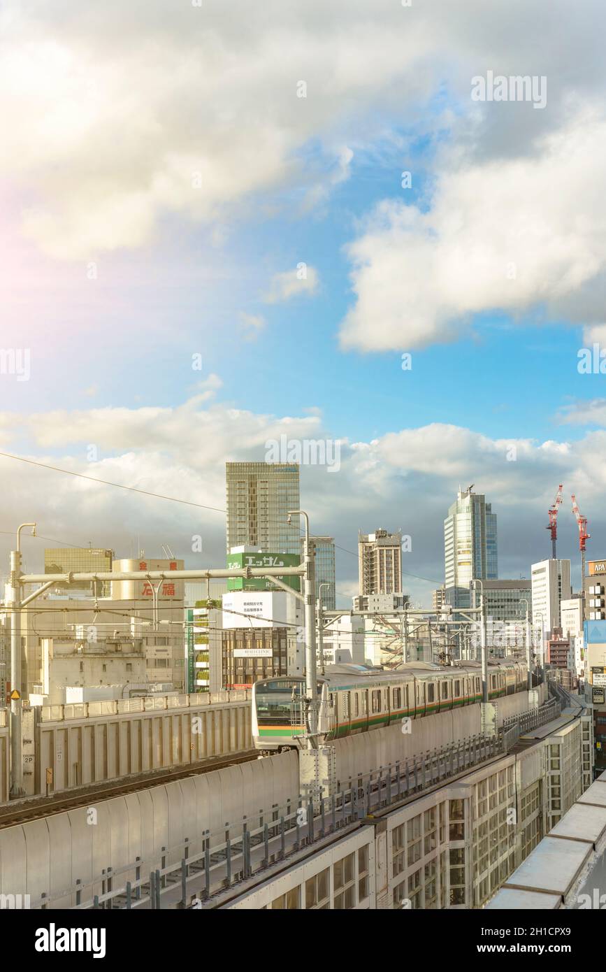 kanda station where the trains of the yamanote line pass between the ...