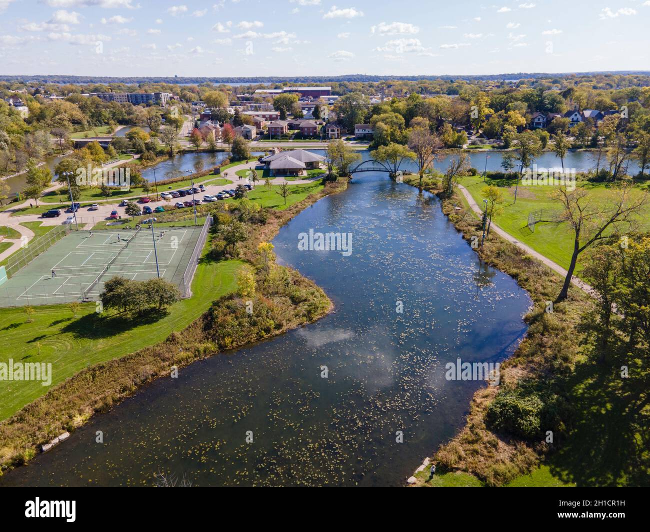 Aerial photograph of Tenney Park, Madison, Wisconsin, USA Stock Photo ...