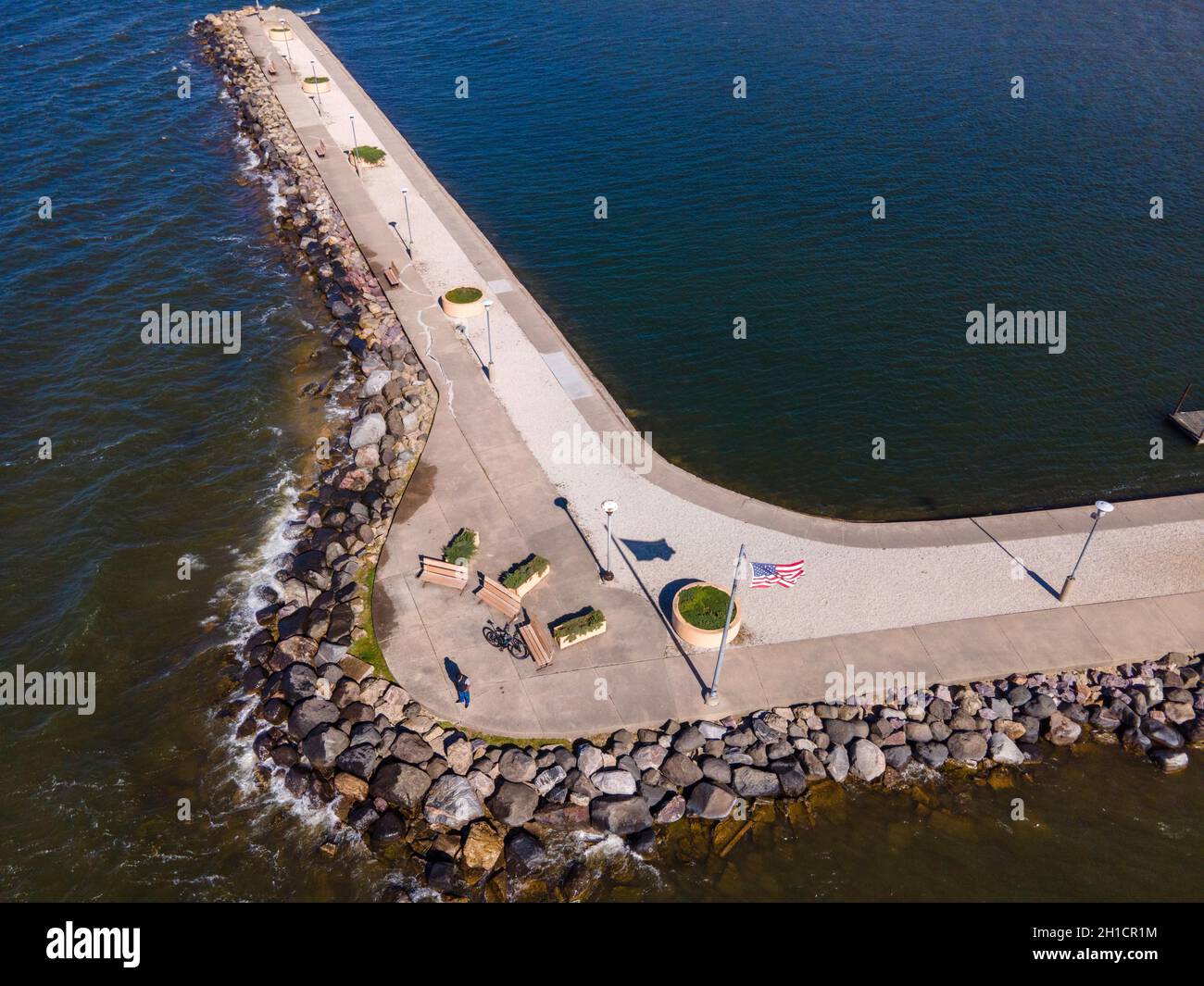 Aerial photograph of the Tenney Park Pier, Tenney Park, Madison ...