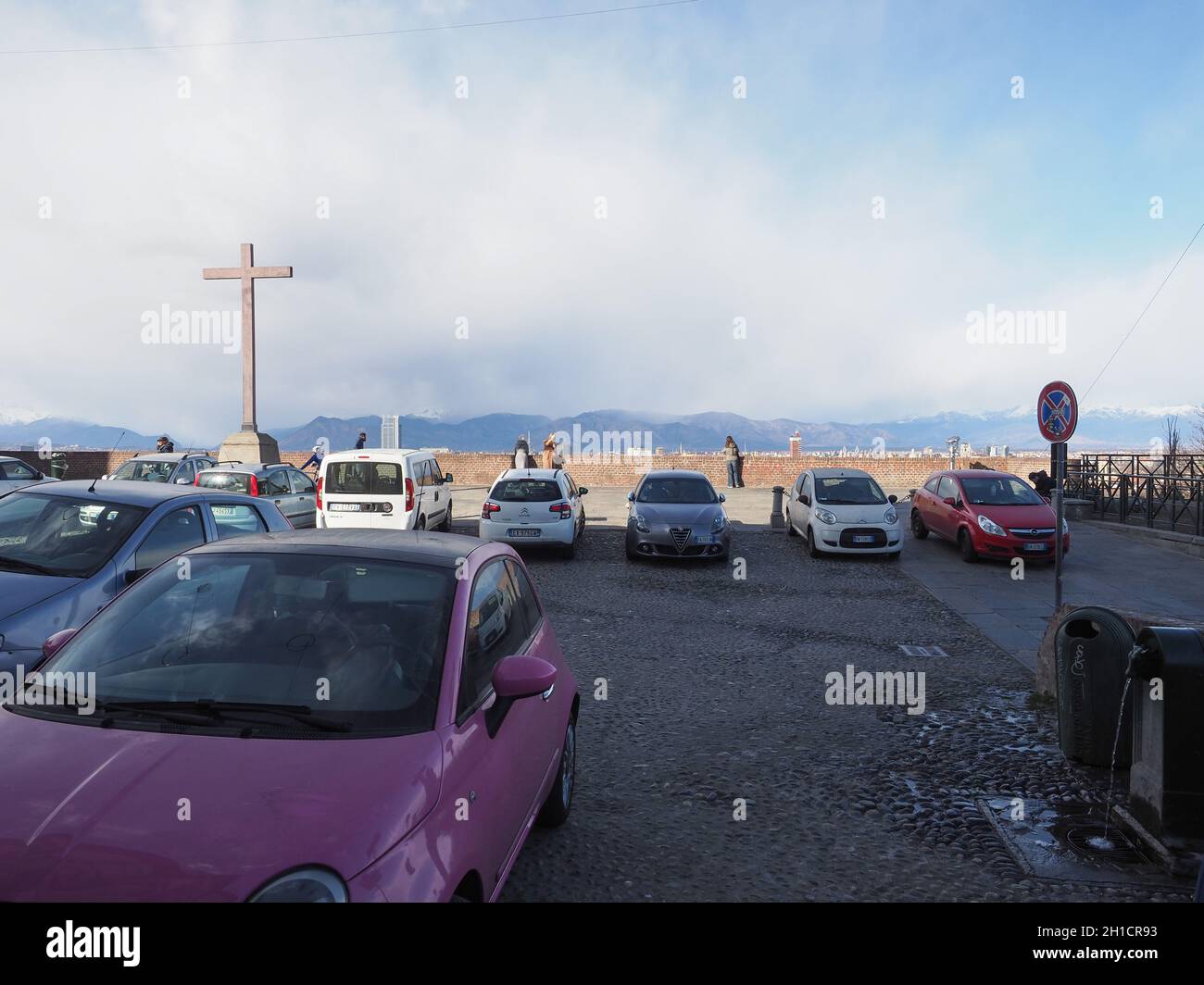 TURIN, ITALY - CIRCA FEBRUARY 2020: Car park at Monte dei Cappuccini ...