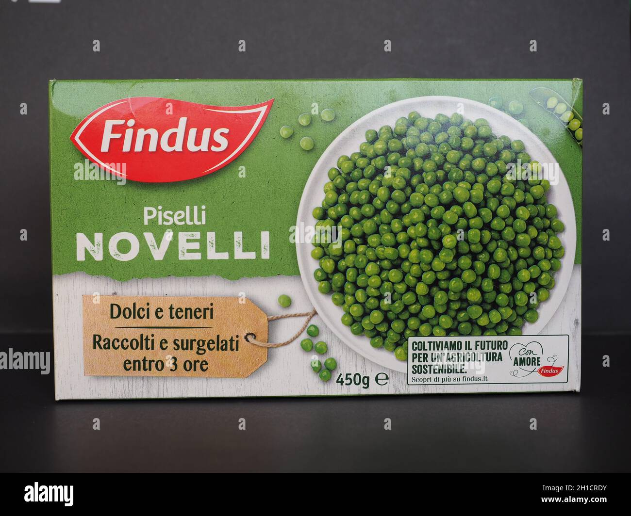 STOCKHOLM, SWEDEN - CIRCA FEBRUARY 2020: Findus frozen peas packet ...