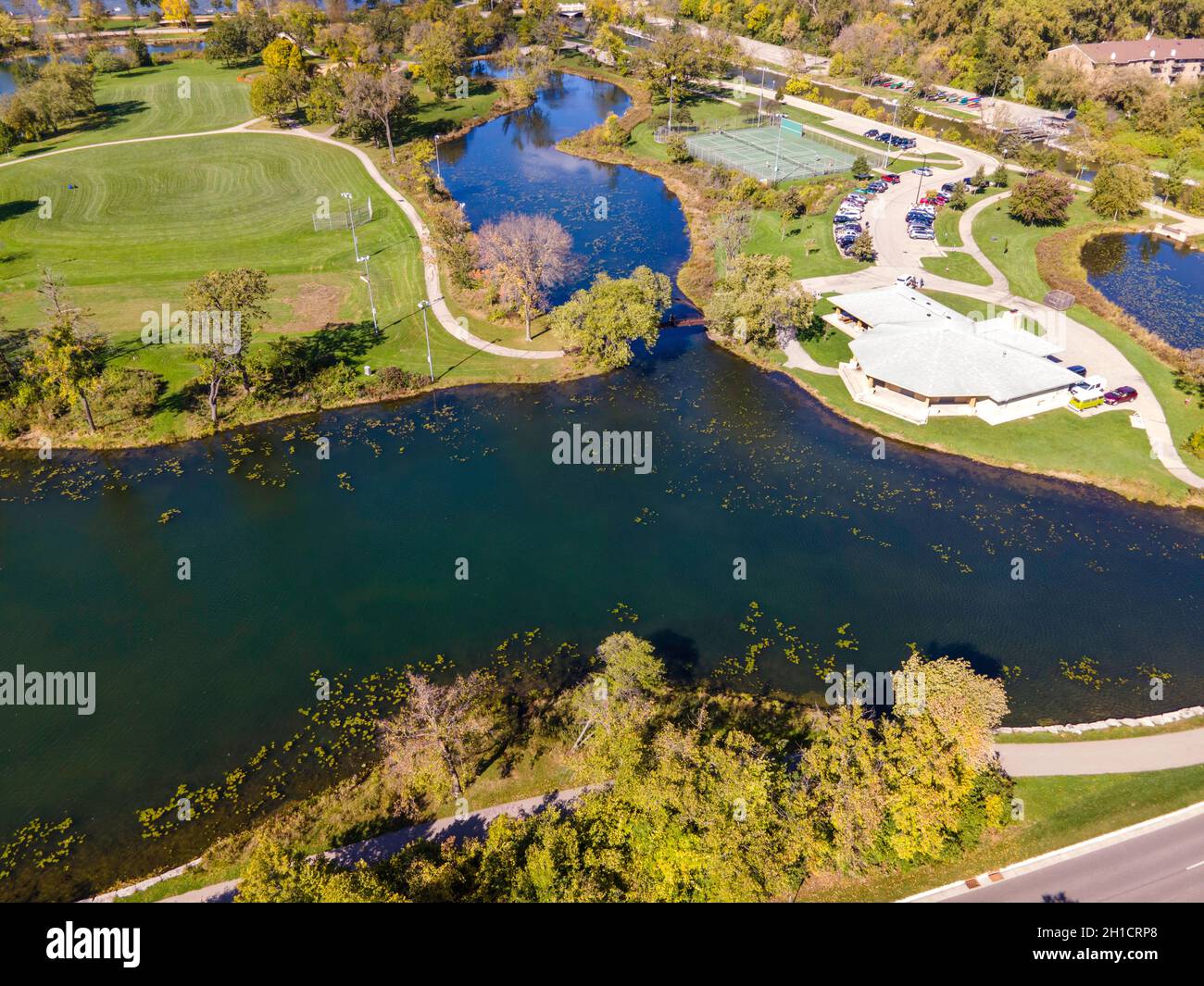 Aerial photograph of Tenney Park, Madison, Wisconsin, USA Stock Photo ...