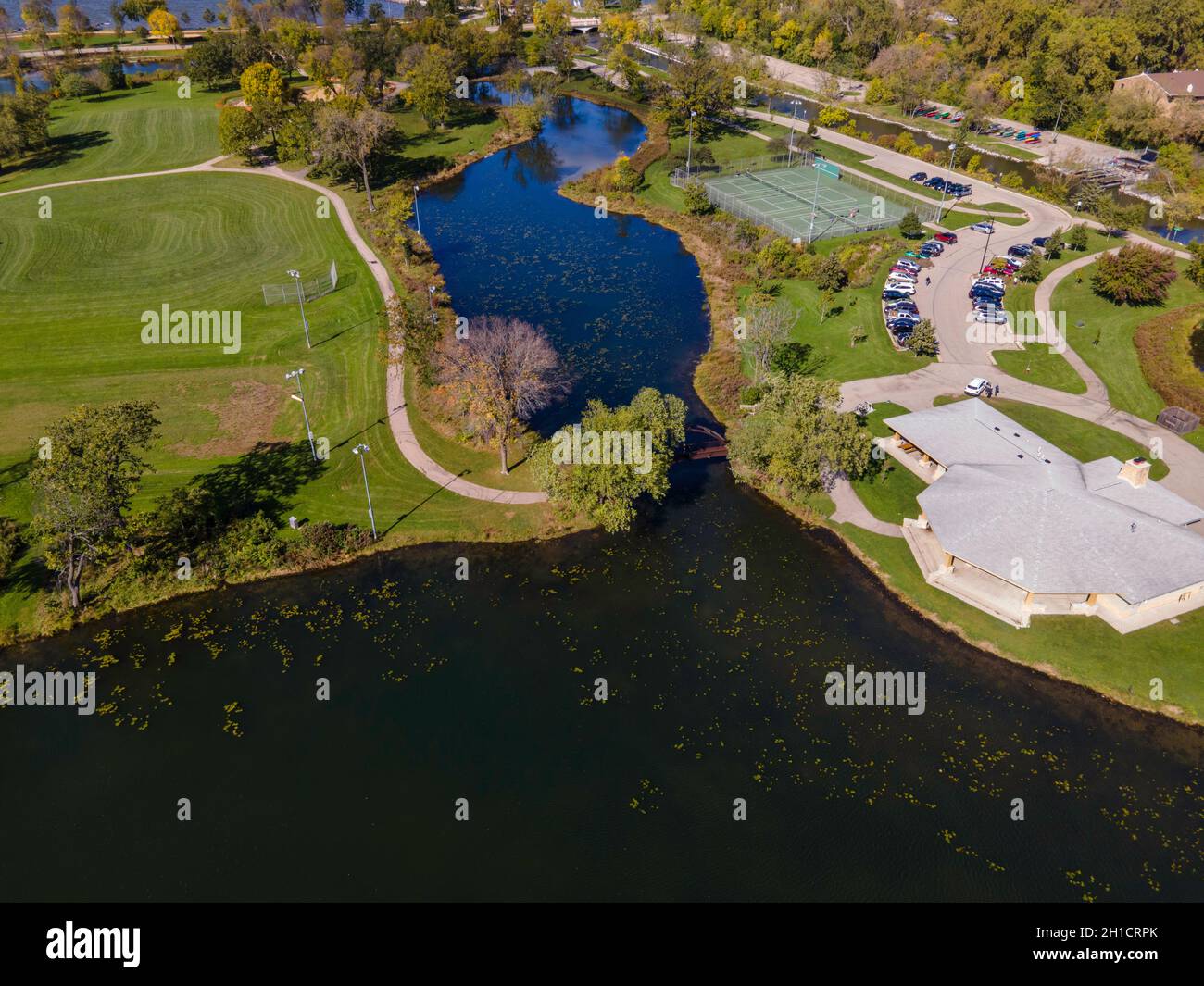 Aerial photograph of Tenney Park, Madison, Wisconsin, USA Stock Photo ...