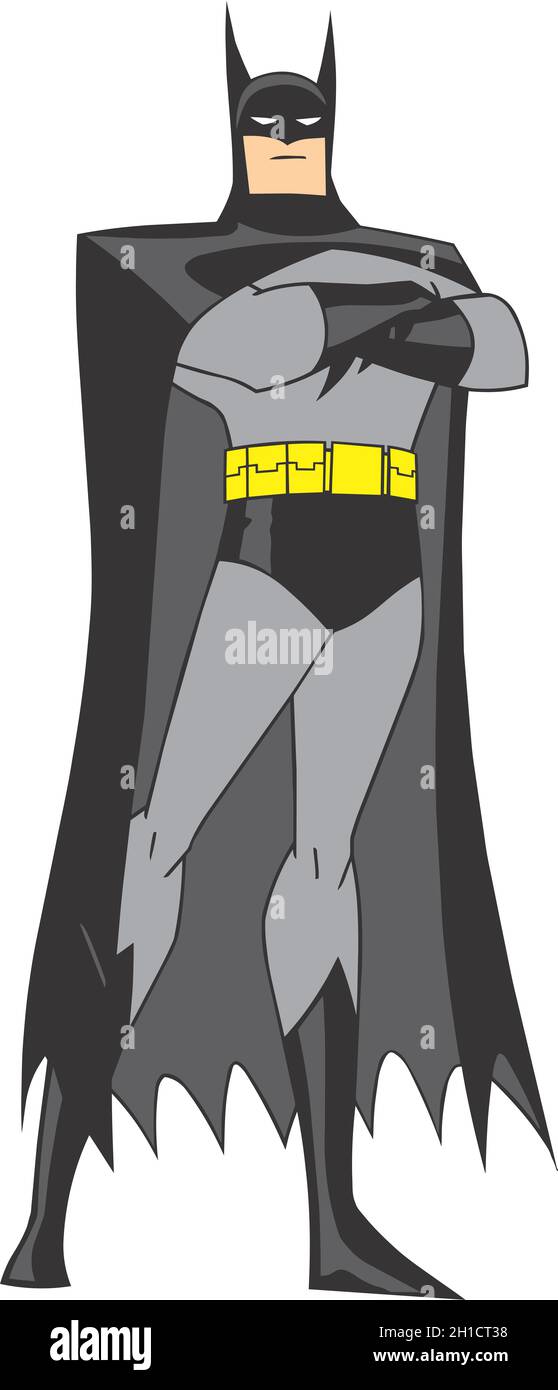 cartoon Batman comic retro vintage action justice illustration Stock ...