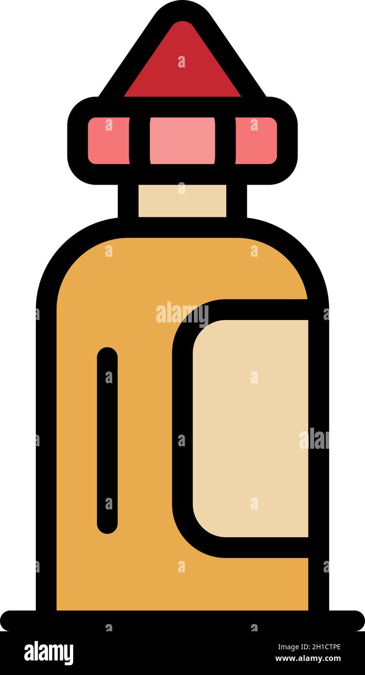 Small glue bottle icon. Outline small glue bottle vector icon color ...