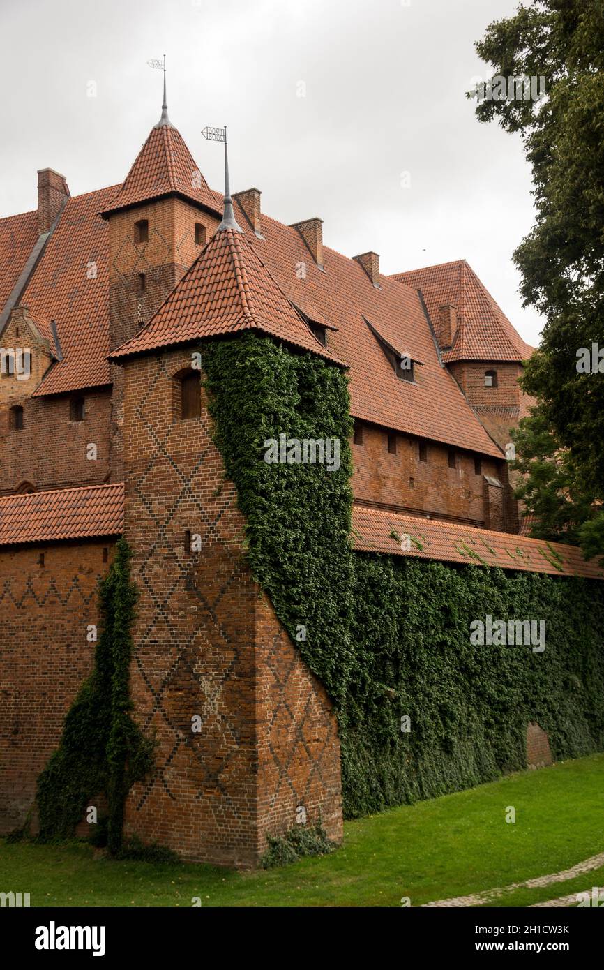 august 2019, malbork, Poland: walls and towers of a gothic castle of ...