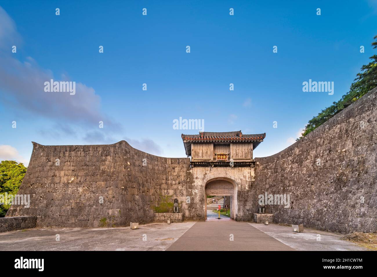Kankaimon gate of Shuri Castle's in the Shuri neighborhood of Naha, the ...