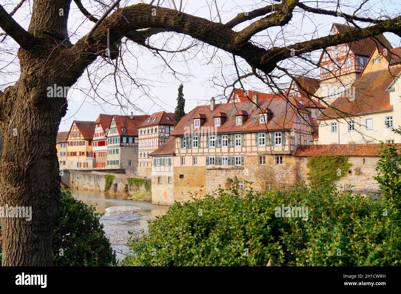 cityscape of beautiful old historic town of Schwabisch Hall in Germany ...