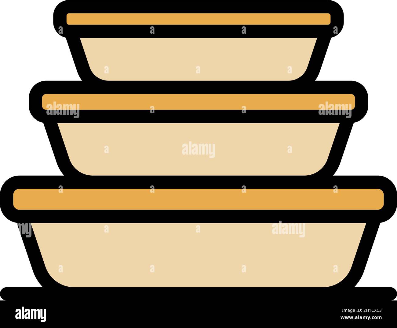 Stack food container icon. Outline stack food container vector icon ...