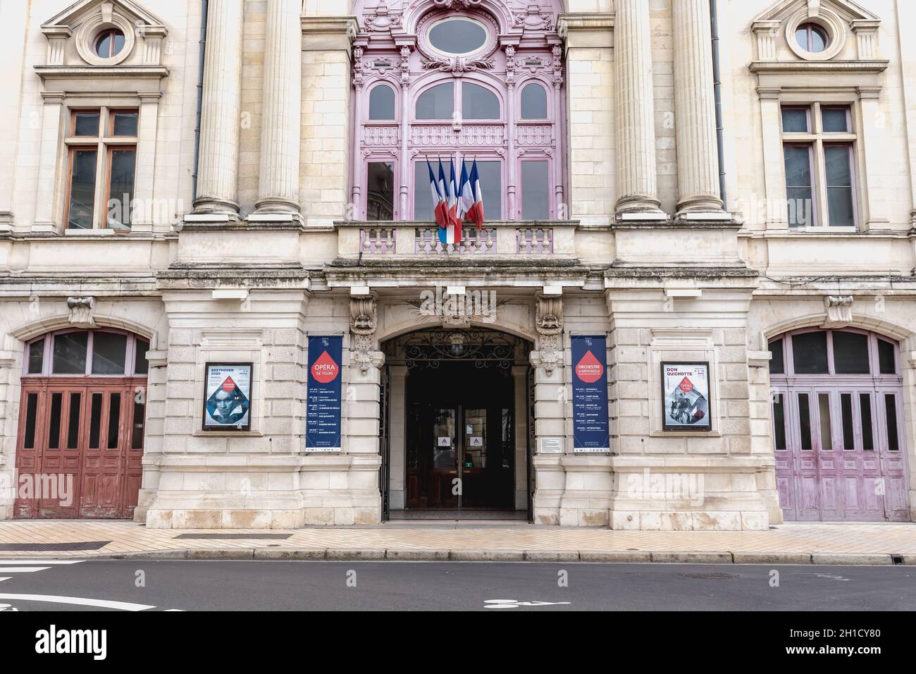 Tours, France - February 8, 2020: architectural detail of the Grand ...