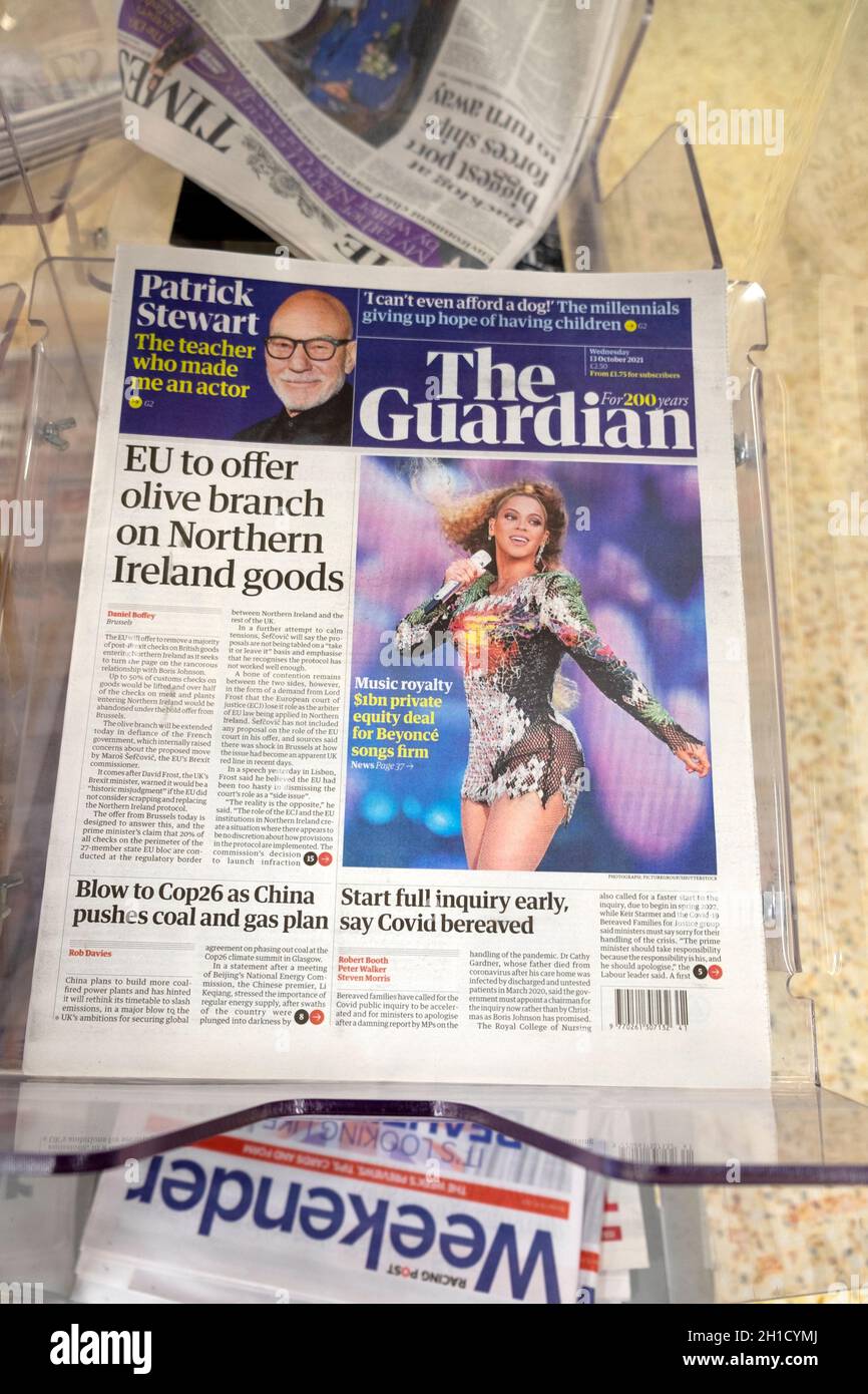 "EU to offer olive branch on Northern Ireland goods" Guardian newspaper ...
