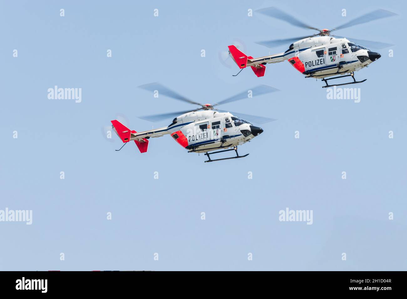 ESSEN, NRW, GERMANY - APRIL 11, 2016: German police, rescue helicopter ...