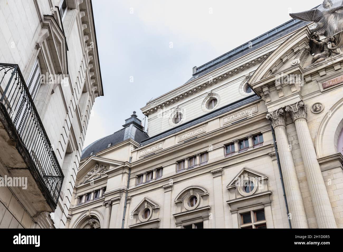Tours, France - February 8, 2020: architectural detail of the Grand ...